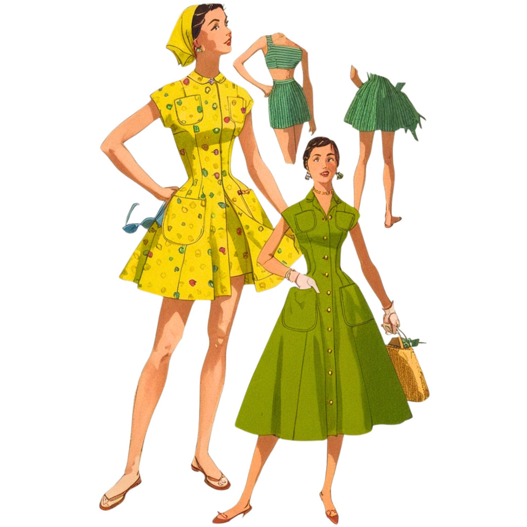 Vintage Sewing Patterns PDF - Swimsuits & Beachwear – Vintage Sewing ...