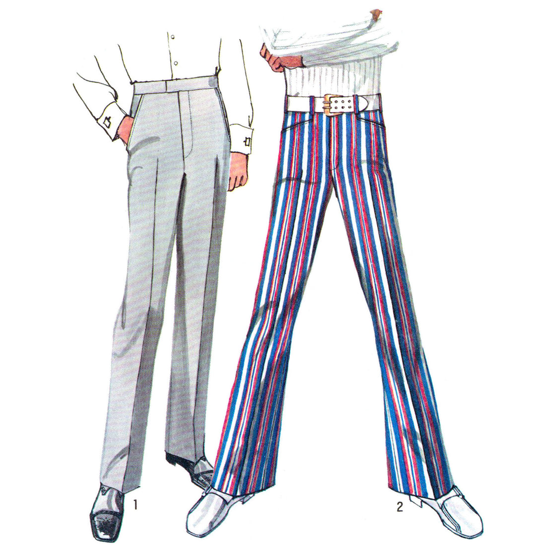 1970s Sewing Pattern, Men’s Pant & Bell-Bottom Pants-Waist: 36” (92cm ...