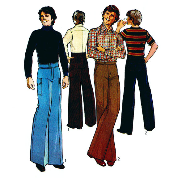 PDF - 1970s Sewing Pattern, Men’s Trousers - Waist: 34” (87cm) - Downl – Vintage Sewing Pattern ...