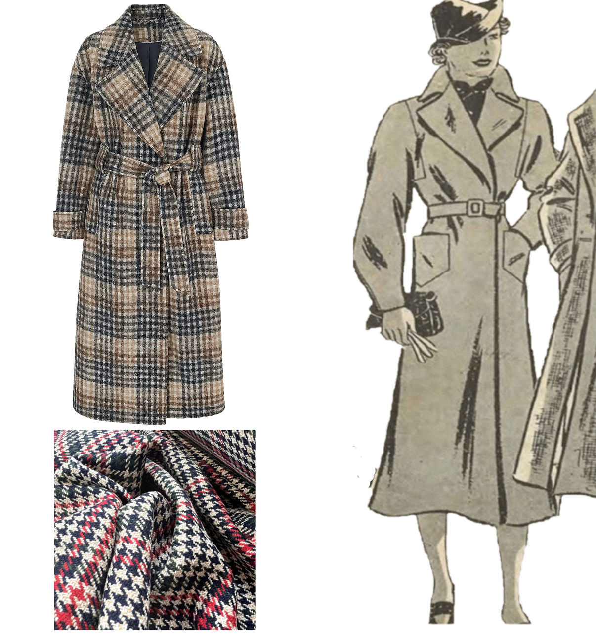 1930s Pattern, Women's Swagger, Trench Coat, Various Lengths - Bust 36 ...