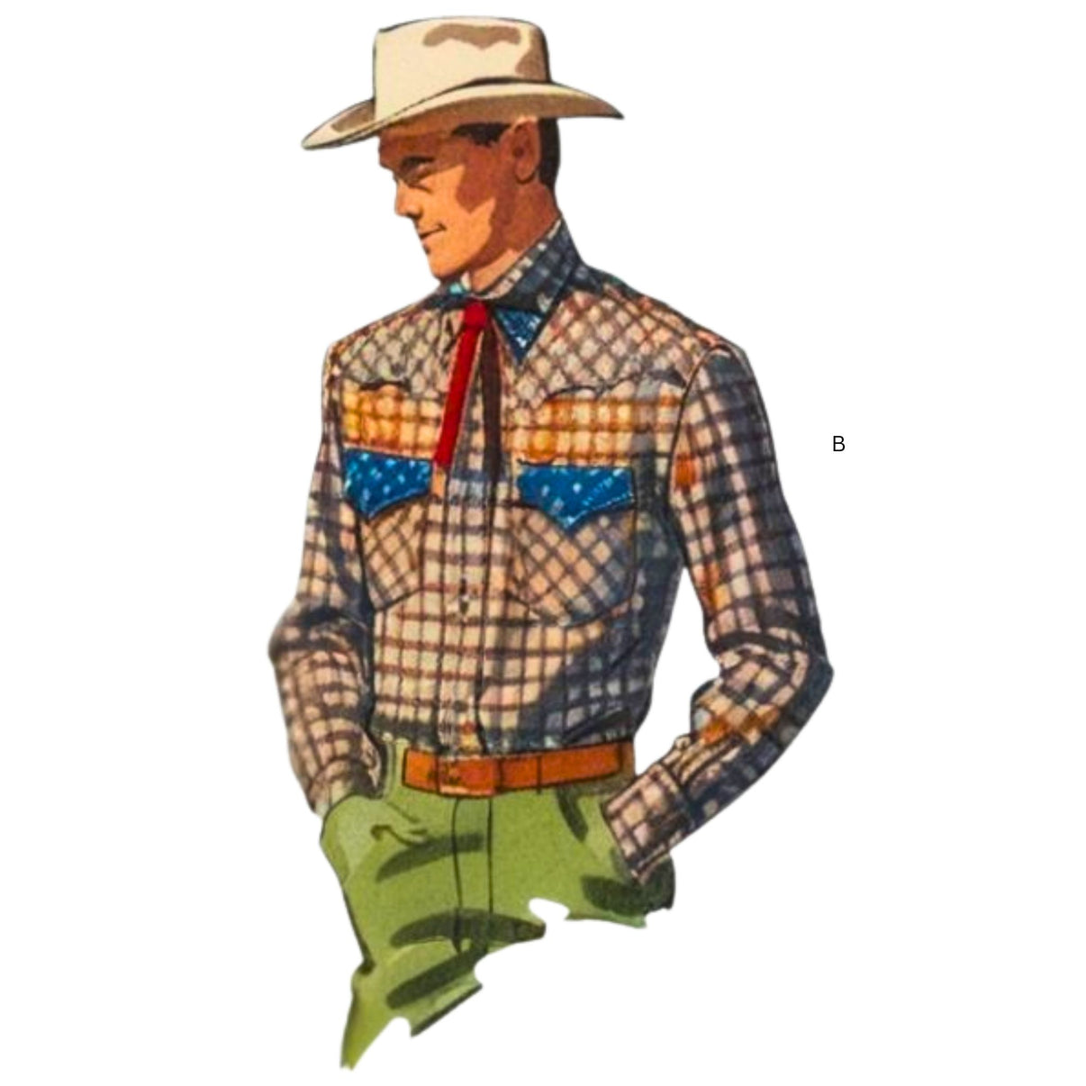 1950s Sewing Pattern, Men’s 'Yellowstone' Western Shirt - Chest: Multi ...