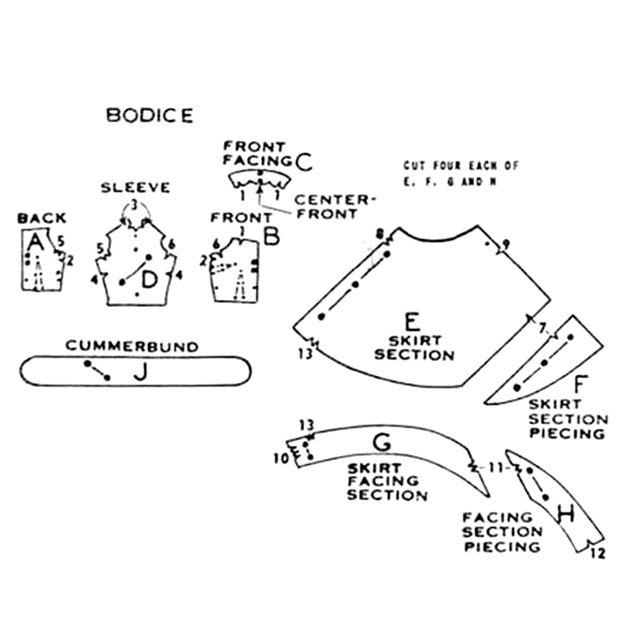 Vintage 1950's Sewing Pattern: Evening Dress & Scalloped Neckline - Mu ...