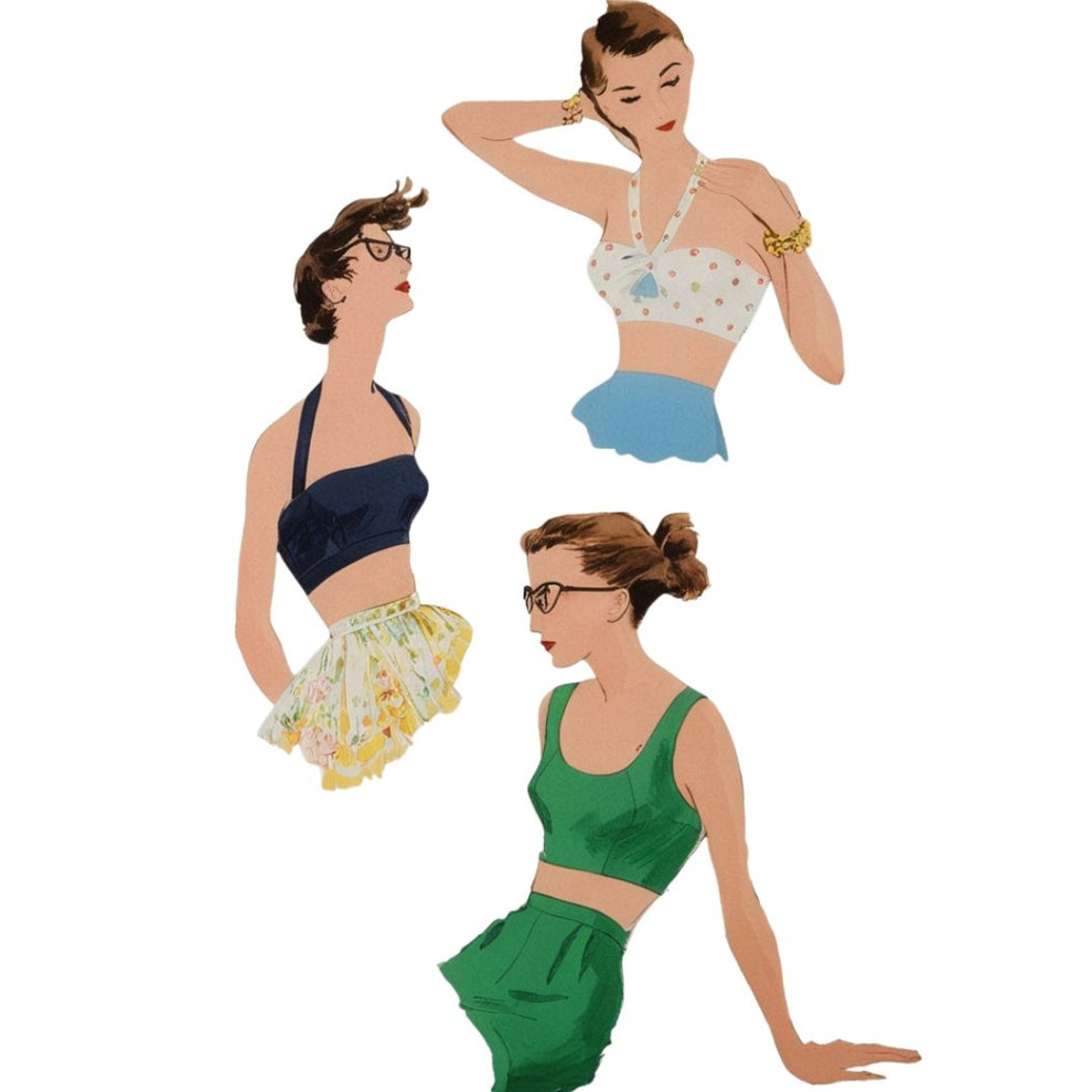 Women's Bras, Tops, Rockabilly, Vintage 1950s Sewing Pattern – Vintage ...