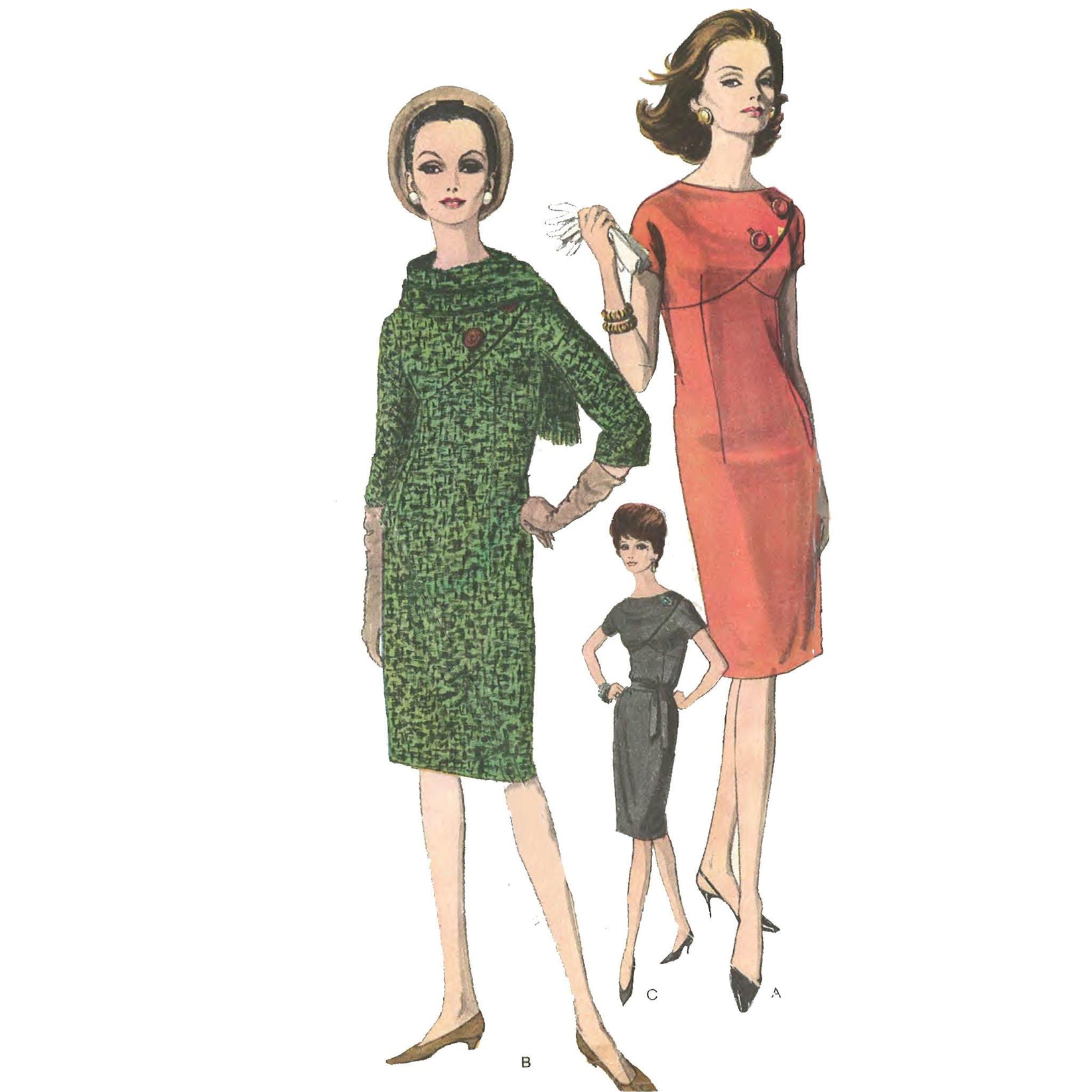 Vintage 1960s Pattern, Women's Vogue Dress - Bust 34" (86cm) – Vintage ...