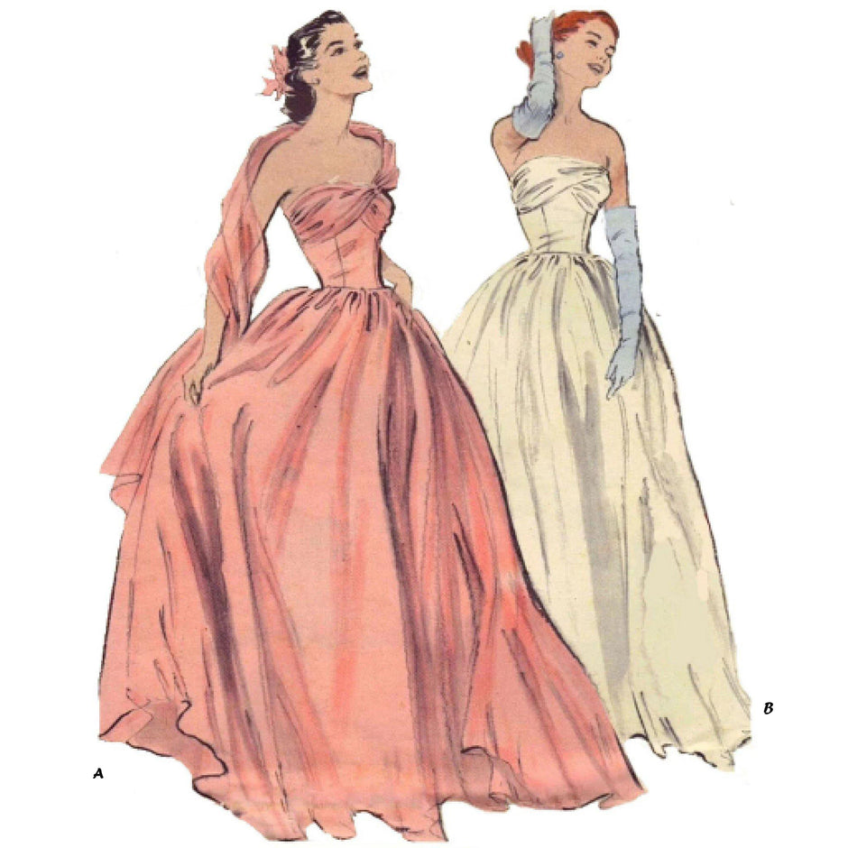 Vintage Evening Dress, Formal Dress & Cocktail Dresses Sewing Patterns ...