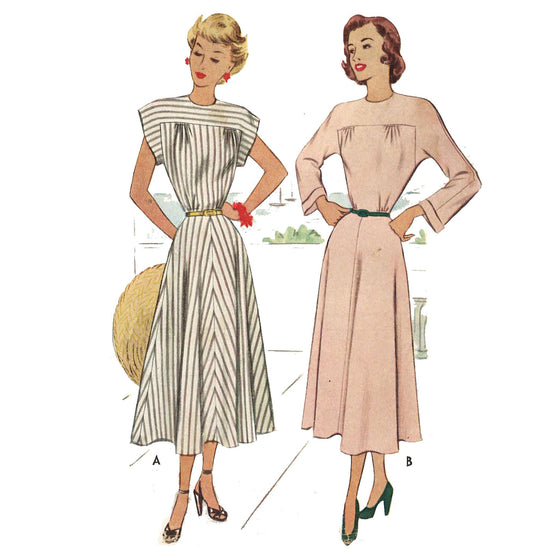 1940s Pattern Classic Tea Dress 'Easy to Make' - Bust 34" (86.4cm ...