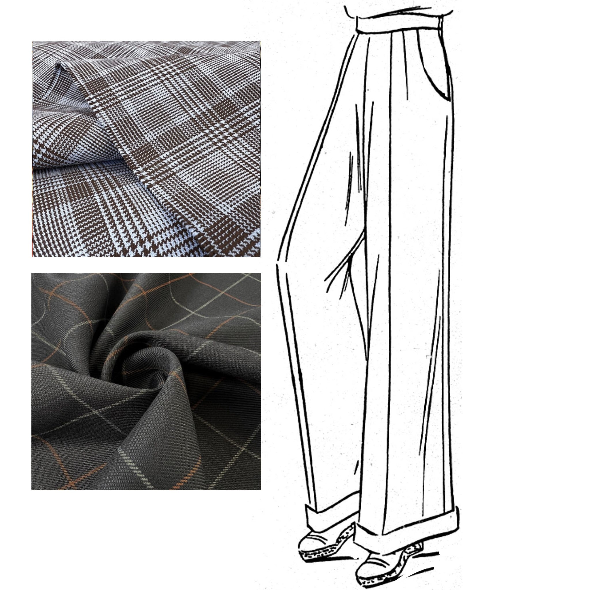 PDF - Women's 1940's Wide Leg Katharine Trousers - Waist 26" (66cm ...