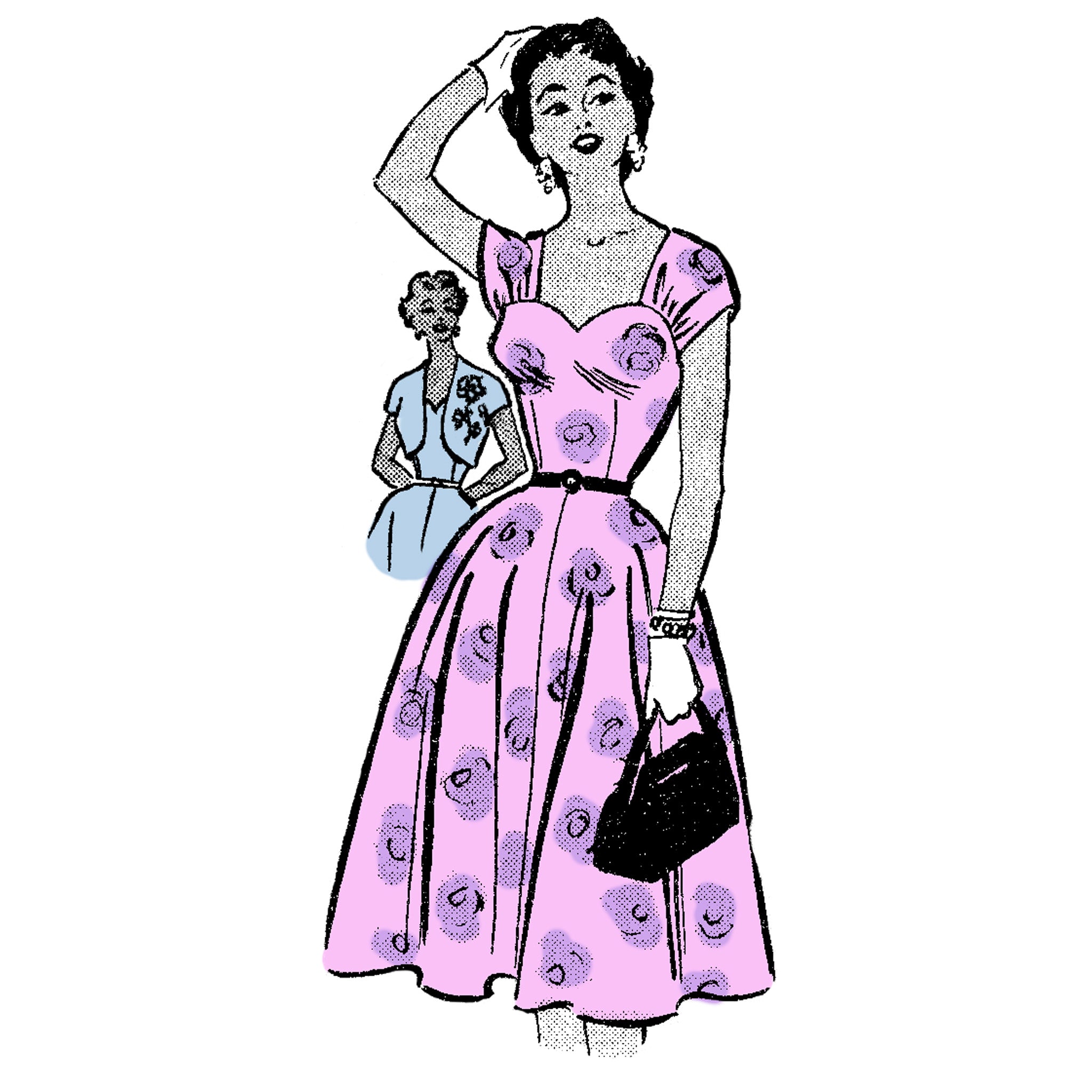 PDF - Vintage 1950s Pattern – Sweetheart Dress - Bust 34” (86.4cm) - D ...