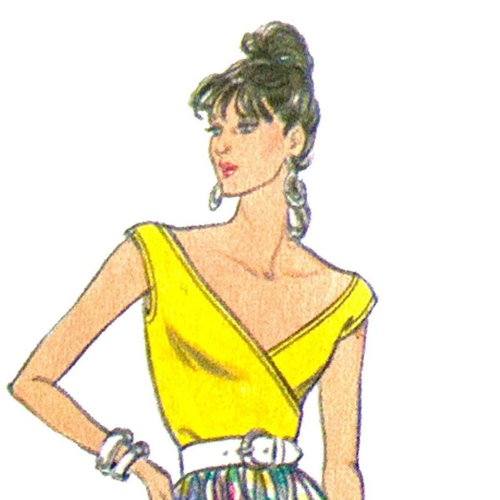 PDF - Vintage 1980s Pattern – Off The Shoulder, Cross-over Tops ...