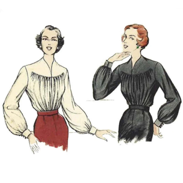 1950s Pattern, Women's Lantern Sleeves Blouse – Vintage Sewing Pattern ...